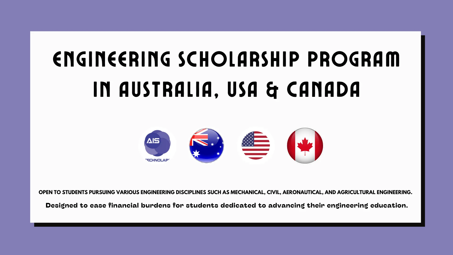 Engineering Scholarship Program in Australia, USA & Canada ...