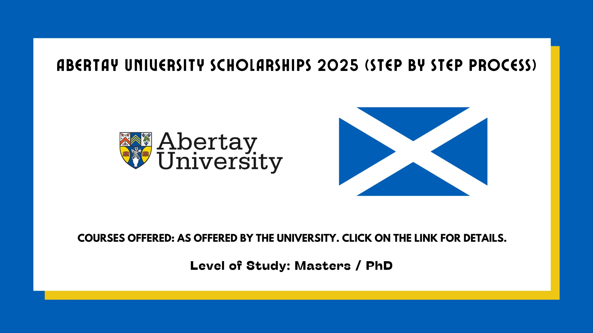 Abertay University Scholarships 2025 (Step by Step Process ...