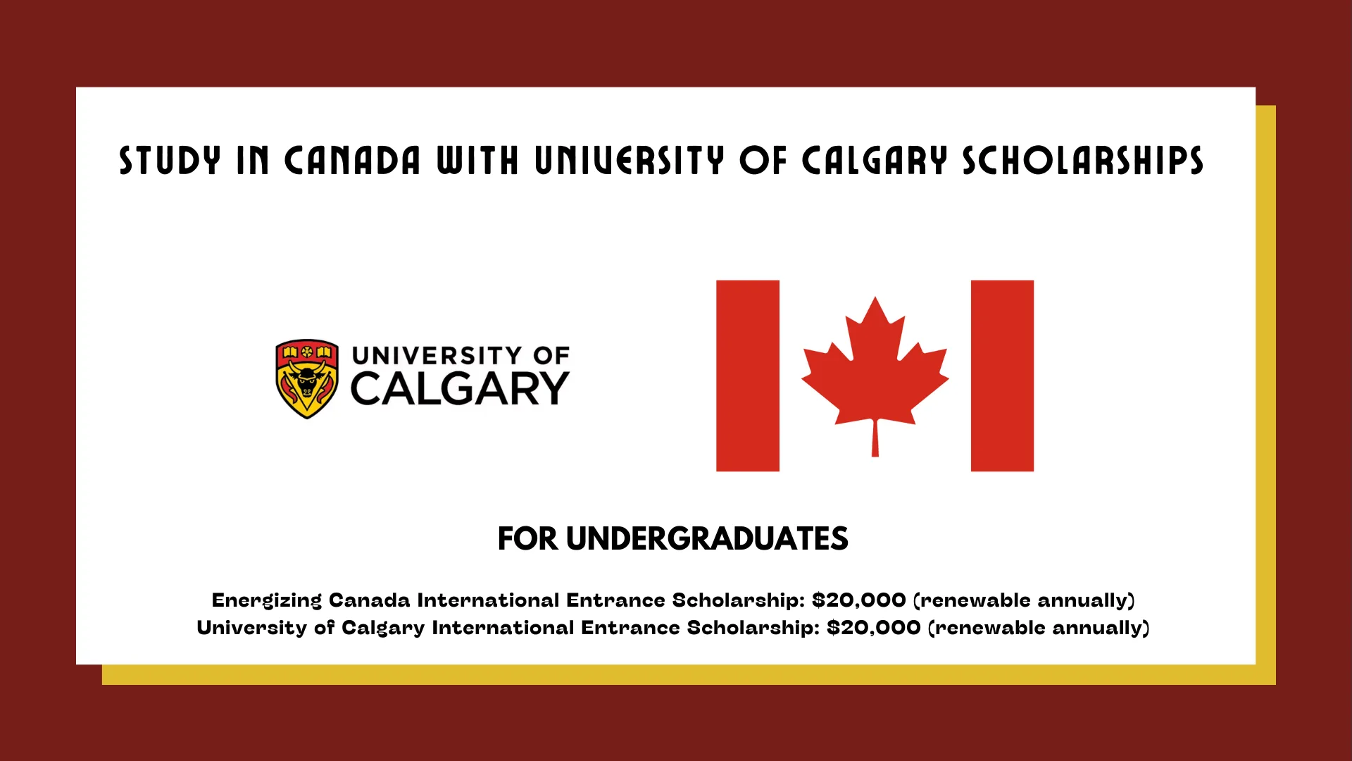 Study in Canada with University Of Calgary Scholarships | Fully Funded ...