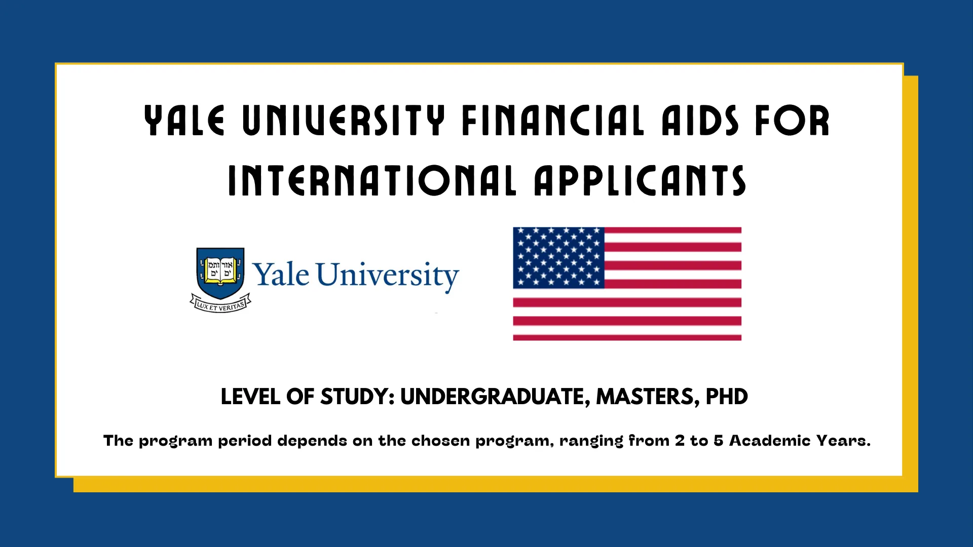 Yale University Financial Aids for International Applicants ...