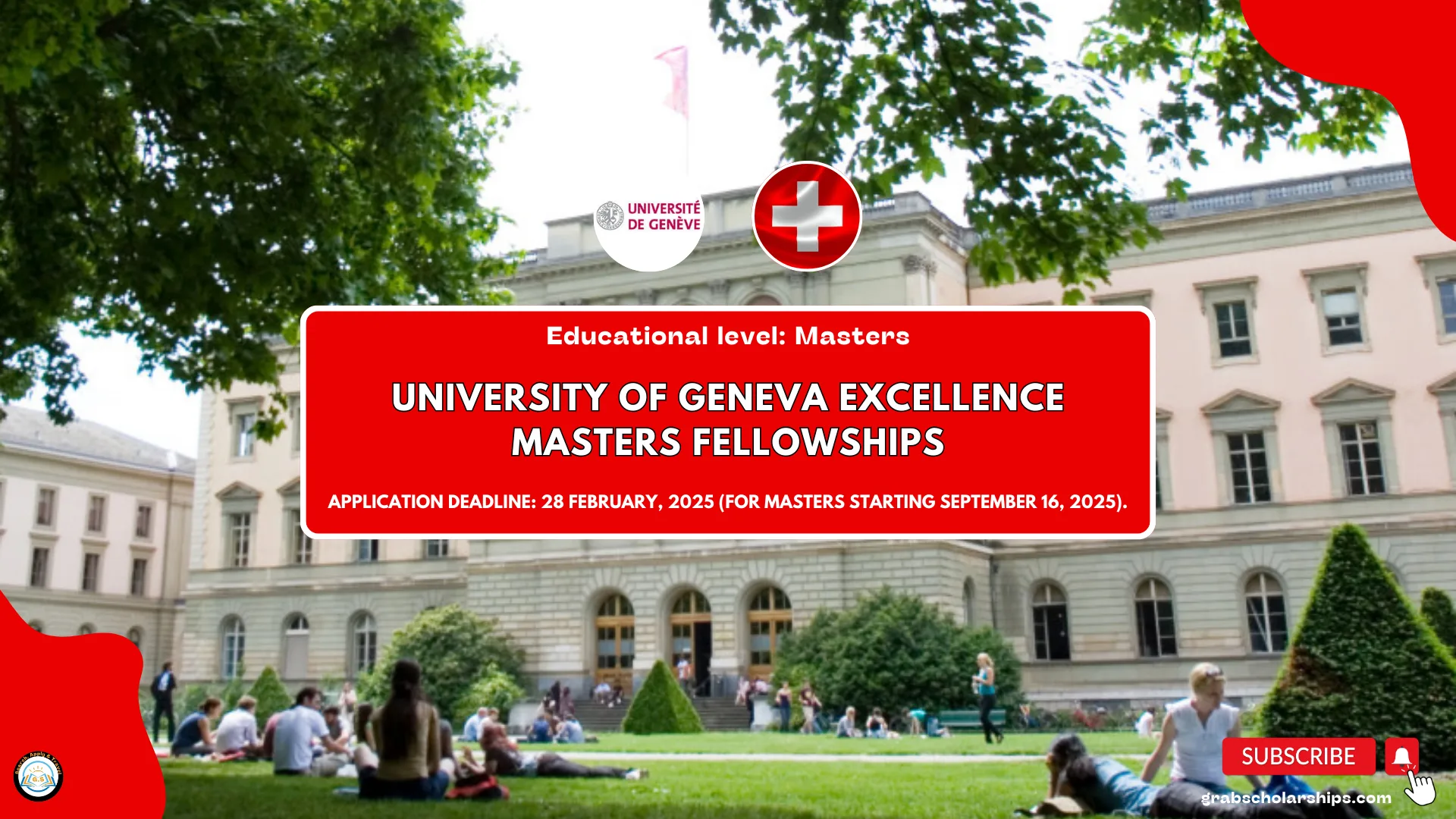 University of Geneva Excellence Masters Fellowships - GrabScholarships