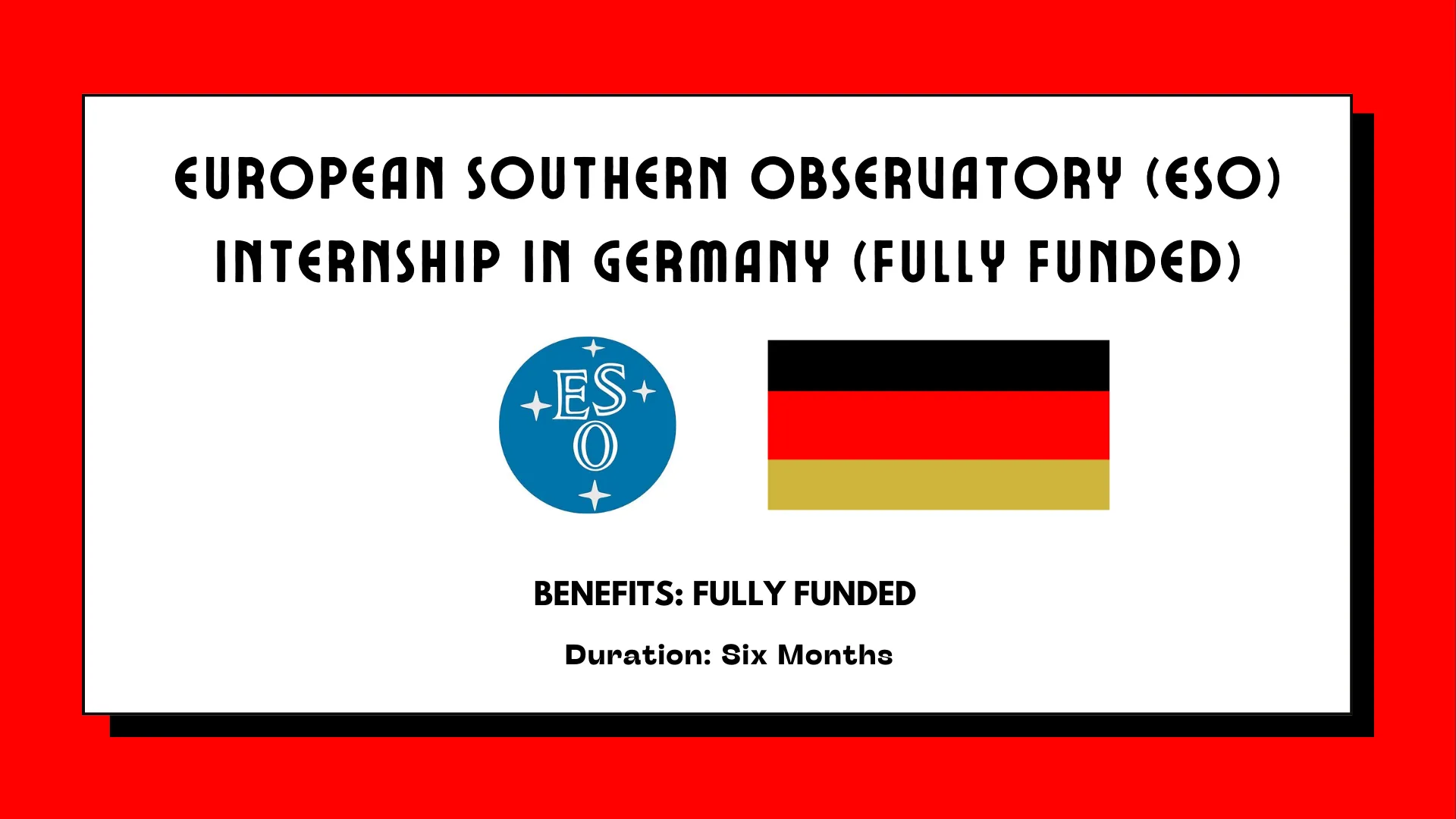 European Southern Observatory (ESO) Internship 2025 in Germany (Fully ...