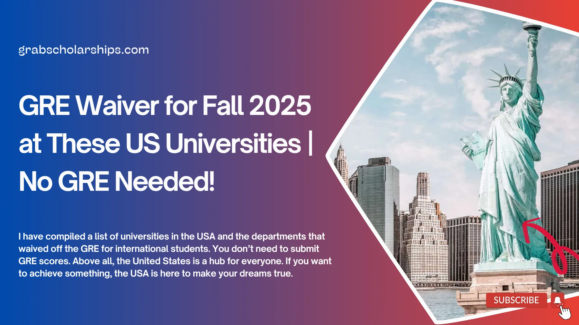 GRE Waiver for Fall 2025 at These US Universities | No GRE Needed ...