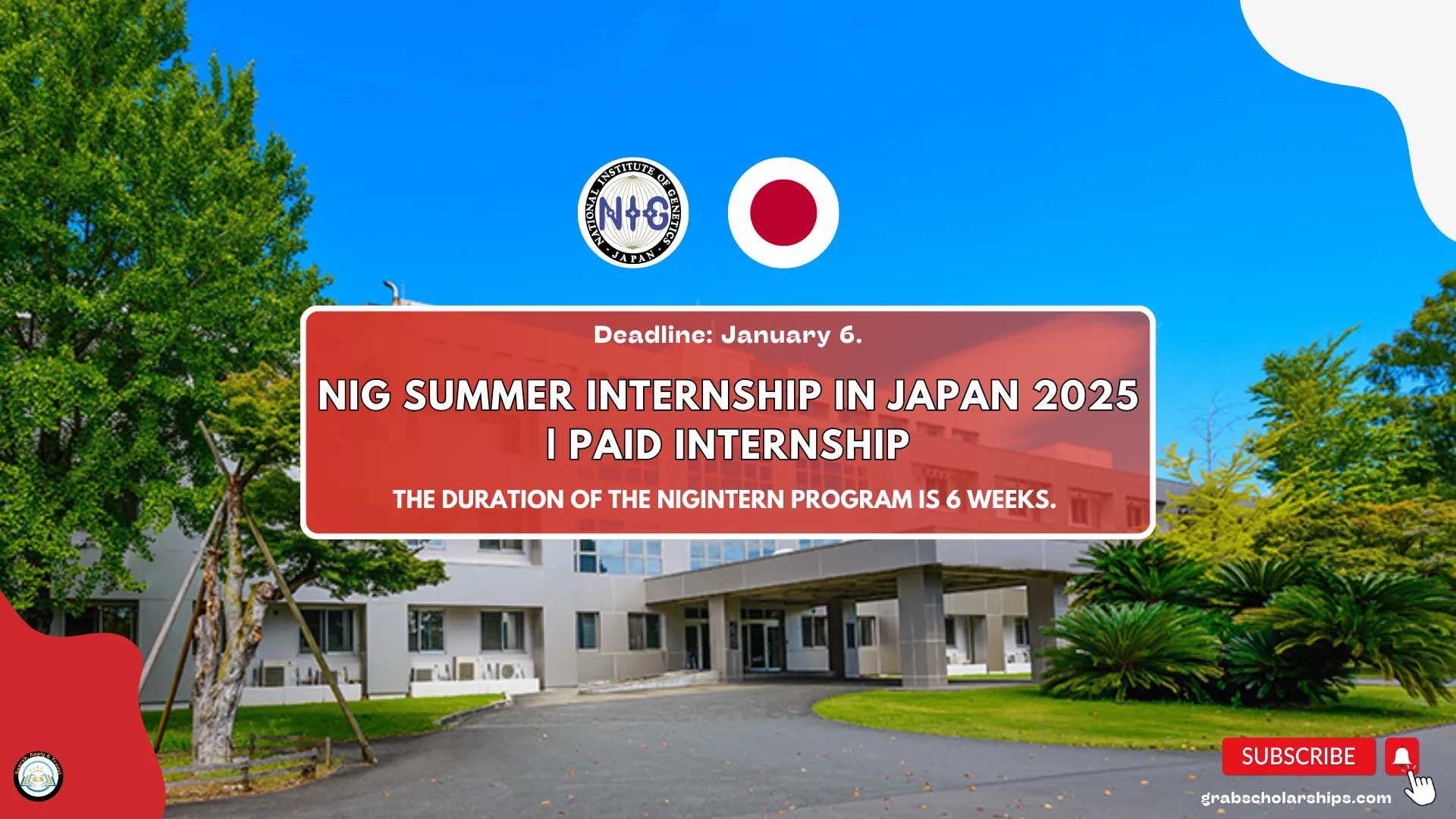 NIG Summer Internship in Japan 2025 | Paid Internship - GrabScholarships