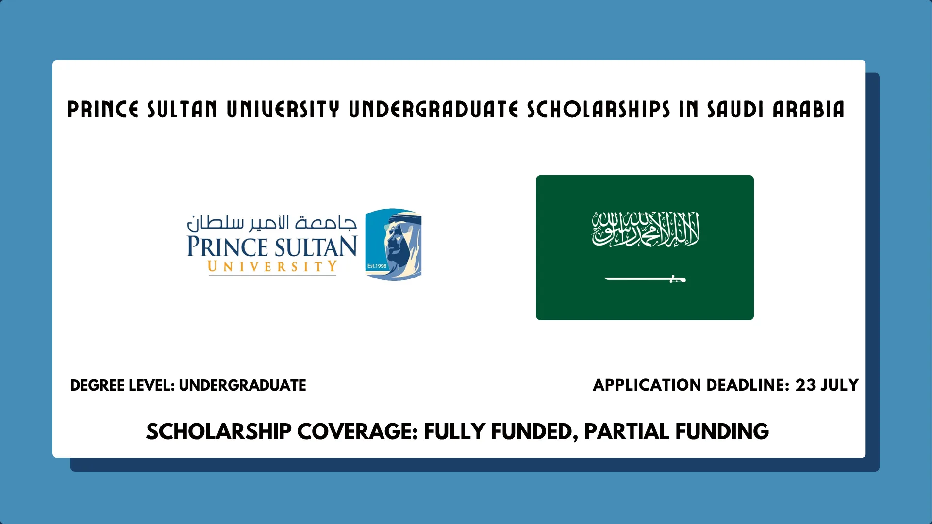 Prince Sultan University Undergraduate Scholarships 2025 in Saudi ...