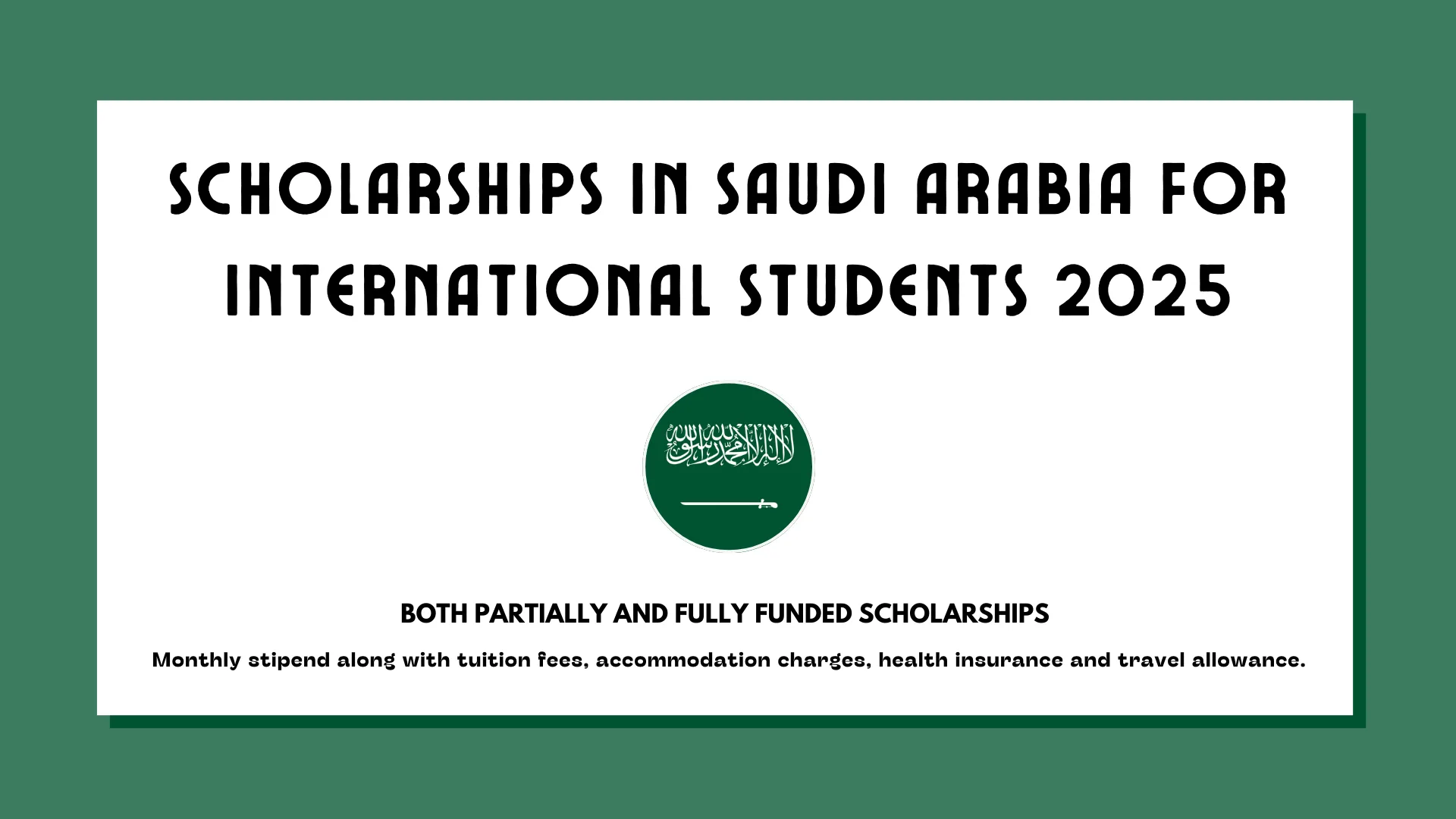 Scholarships in Saudi Arabia for International Students 2025 ...