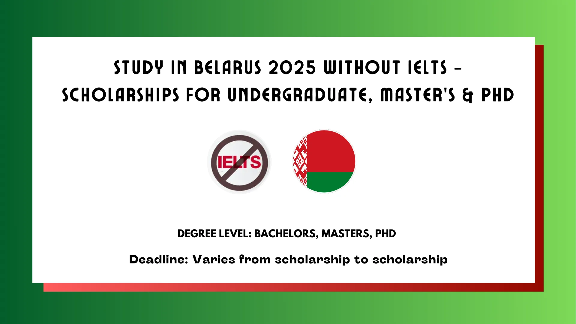 Study in Belarus 2025 Without IELTS – Scholarships for Undergraduate, Master’s & PhD ...