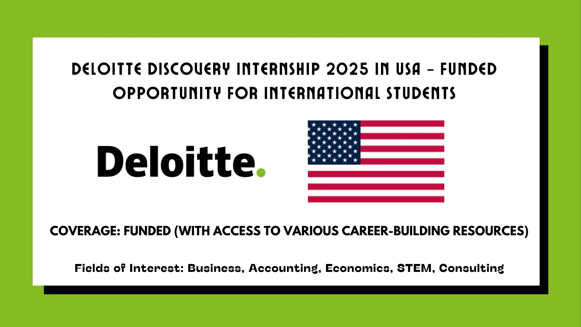 Deloitte Discovery Internship 2025 in USA – Funded Opportunity for ...