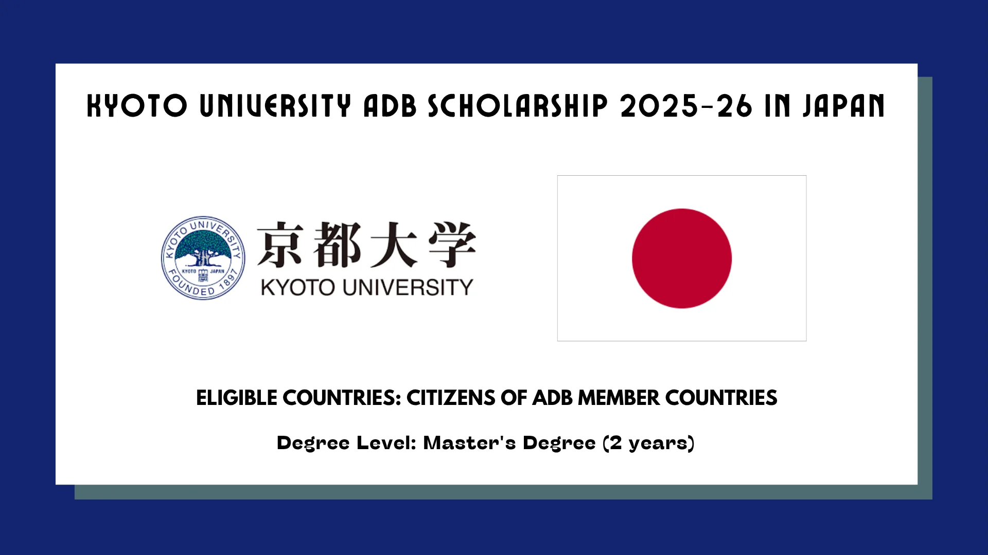 Kyoto University ADB Scholarship 2025-26 in Japan (Fully Funded ...