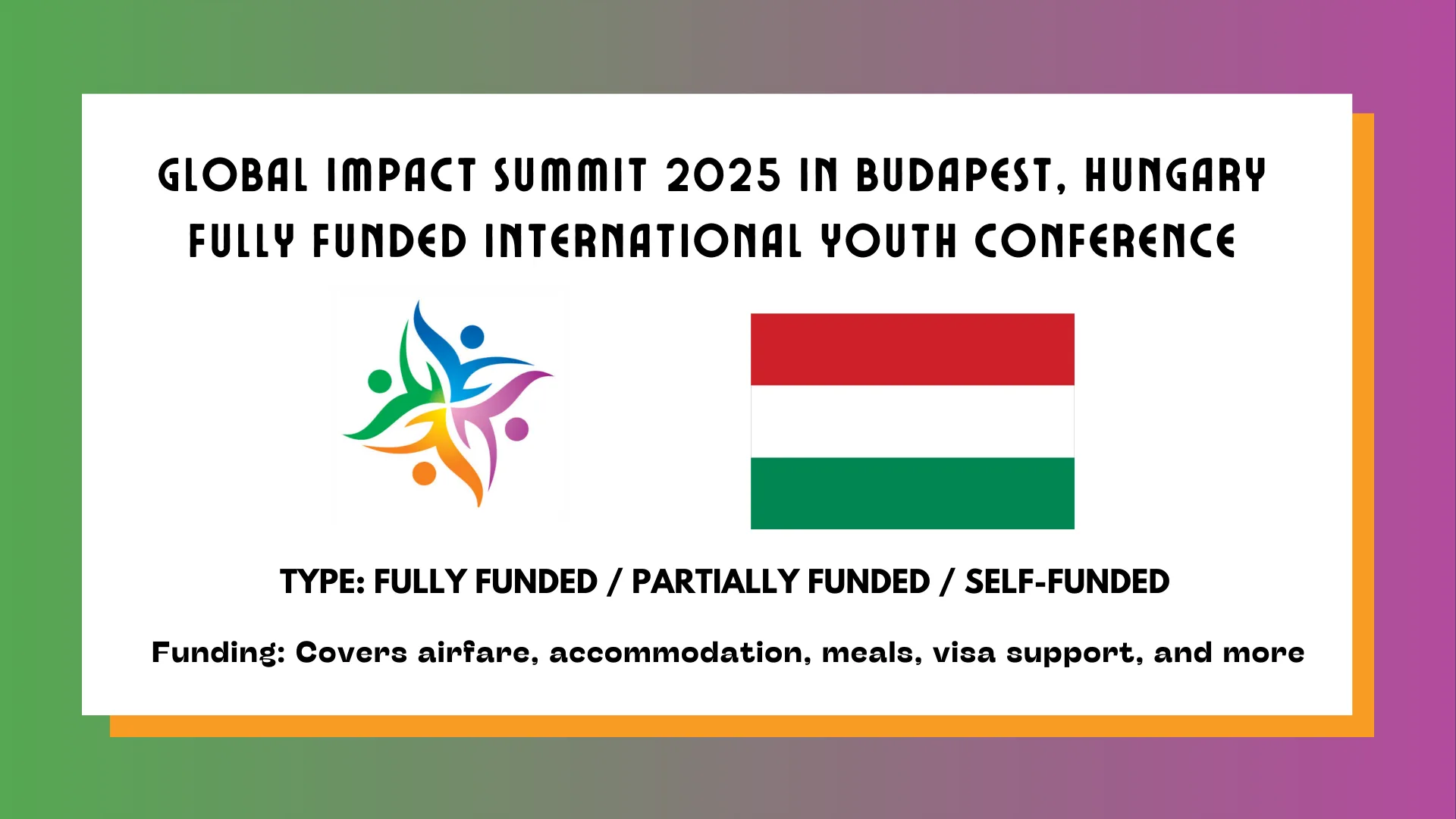 Global Impact Summit 2025 in Budapest, Hungary – Fully Funded ...