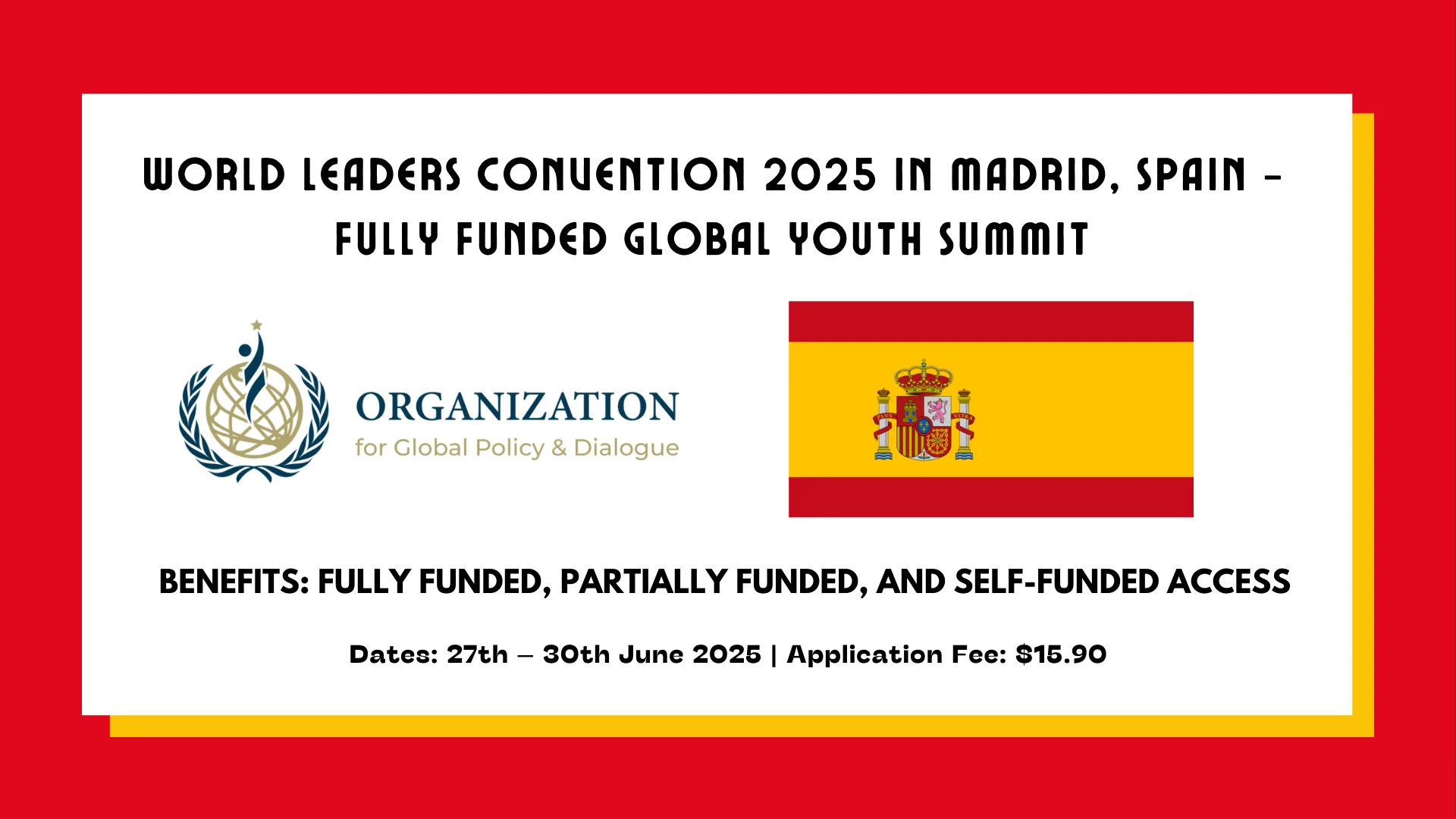 World Leaders Convention 2025 in Madrid, Spain – Fully Funded Global ...